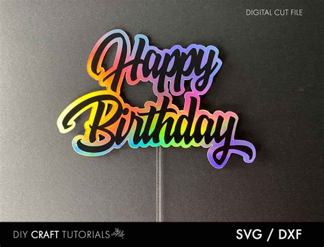 Birthday Cake Topper SVG Layered Cake Topper Happy Birthday Svg
