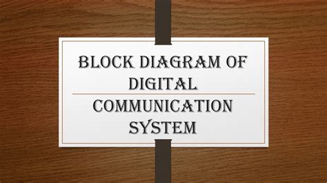 Block Diagram Of Digital Communication System YouTube