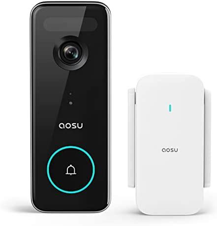 AOSU Sonnette sans Fil avec Caméra HD 5MP WiFi Sonnette Extérieure