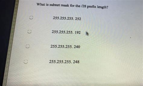Solved What Is Subnet Mask For The Prefix Length Chegg