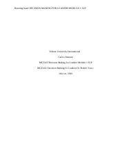 Decision Making For Leaders Module 1 SLP ICO Carlos Jimenez Docx