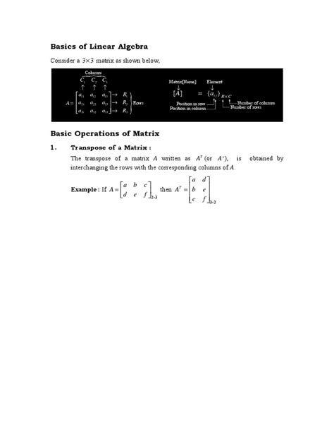 basics of linear algebra lec 1 pdf matrix mathematics determinant