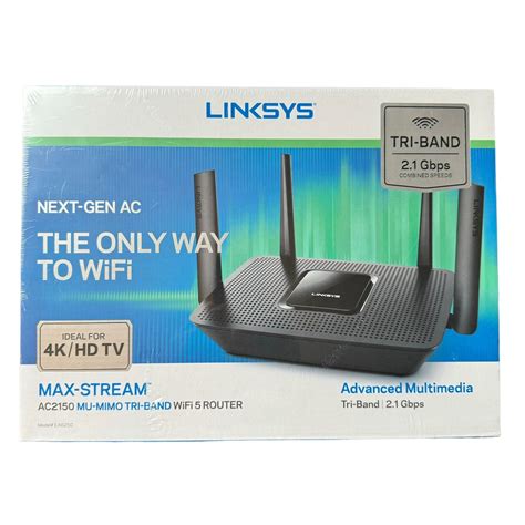 Used Linksys EA8250 Tri Band WiFi Router Max Stream AC2150 MU MIMO