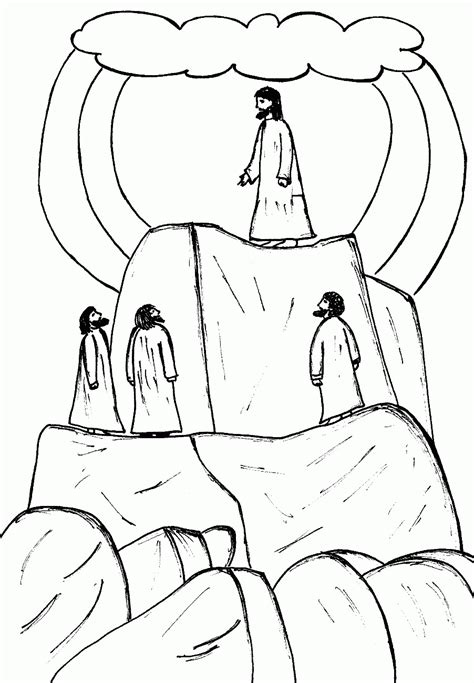 Transfiguration Of Jesus Coloring Page