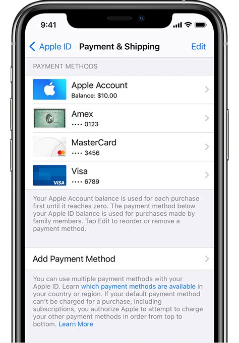 Change Add Or Remove Apple ID Payment Methods Apple Support