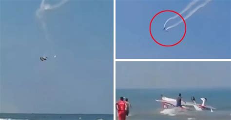 Italian Air Show Plane Crash Sickening Moment Two Aircraft Collide
