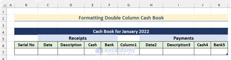 How To Format Double Column Cash Book In Excel Exceldemy