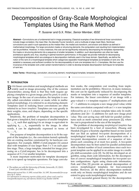 pdf decomposition of gray scale morphological templates using the rank method