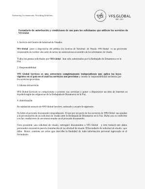 Fillable Online Formulario De Autorizacin Y Condiciones De Uso Para Los