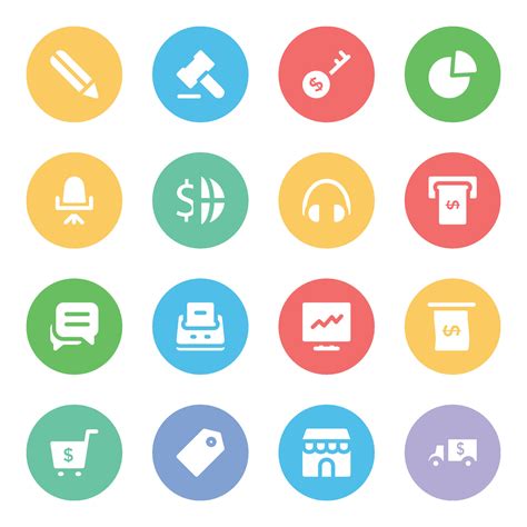 Pack Of Finance Flat Circular Icons 30203773 Vector Art At Vecteezy