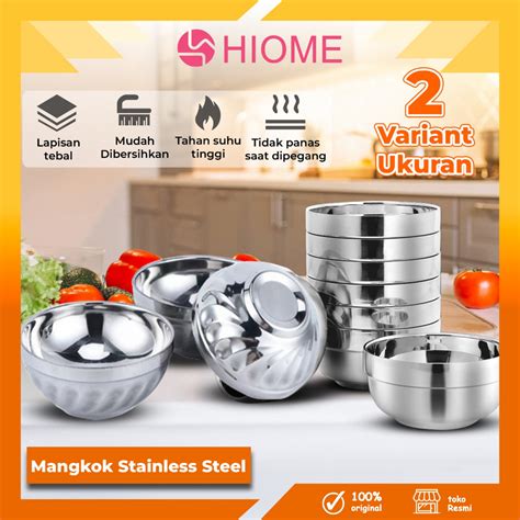 Jual HIOME Mangkok Korea 12 Cm Stainless Steel Tebal Mangkuk Dua