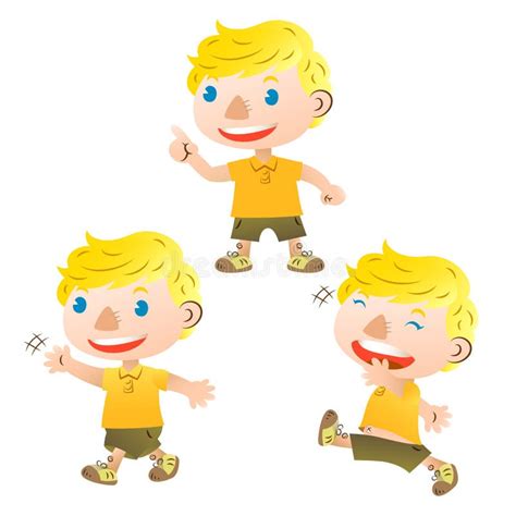 Desenhos Animados Bonitos Do Menino Ilustração do Vetor Ilustração de