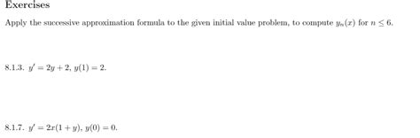 solved exercises apply the successive approximation formula