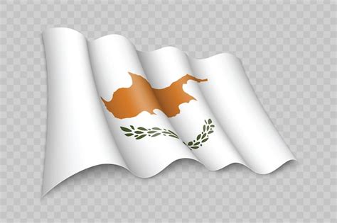 Premium Vector 3d Realistic Waving Flag Of Cyprus