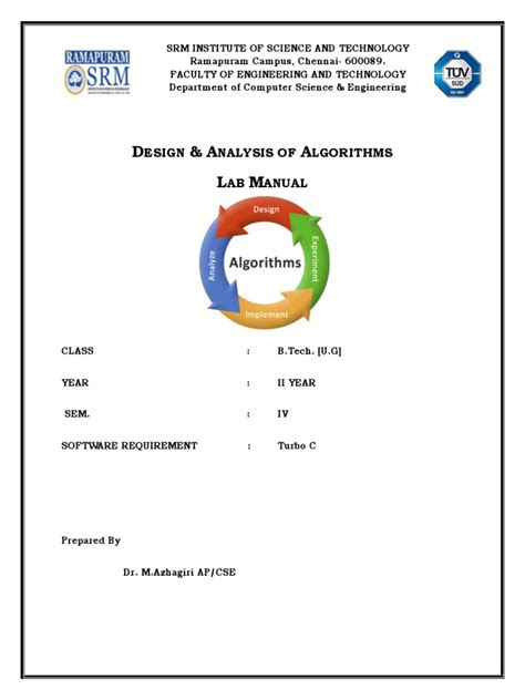 design and analysis of algorithms lab manual pdf computer programming theoretical computer