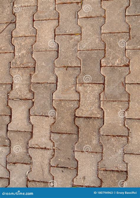 The Texture Of The Concrete Paved Tile On The Street Stock Image