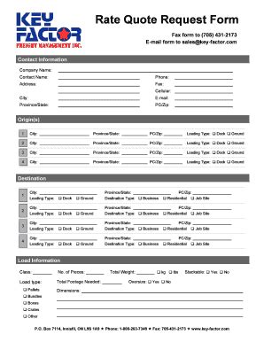 Shipping Quote Request Form Template Complete With Ease Airslate Signnow