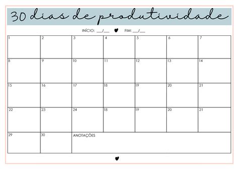 Desafio 30 Dias De Produtividade Freebie Para Baixar A Craft