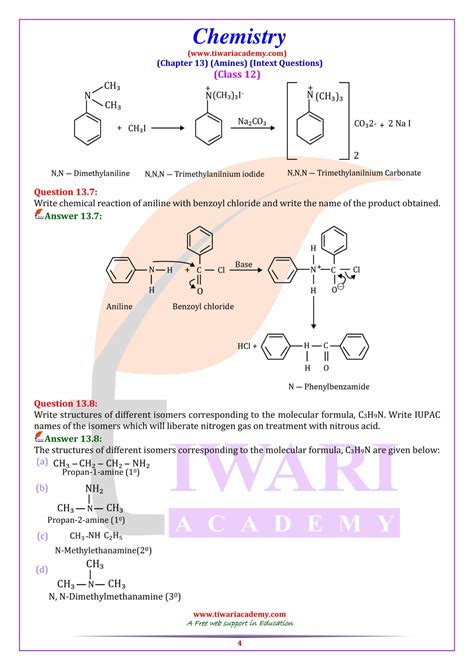 NCERT Solutions For Class 12 Chemistry Chapter 13 Amines