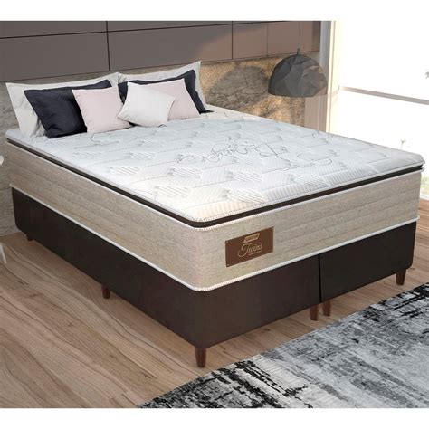 Cama Box Queen Colchão de Molas Ensacadas Twins Gazin 198cm x 158cm