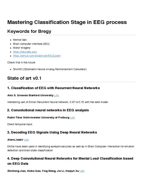 deep learning approaches for classification of eeg signals in brain computer interfaces pdf
