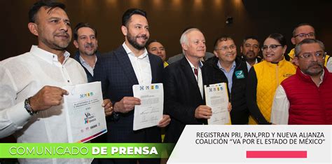 REGISTRAN PRI PAN PRD Y NUEVA ALIANZA COALICIÓN VA POR EL ESTADO DE