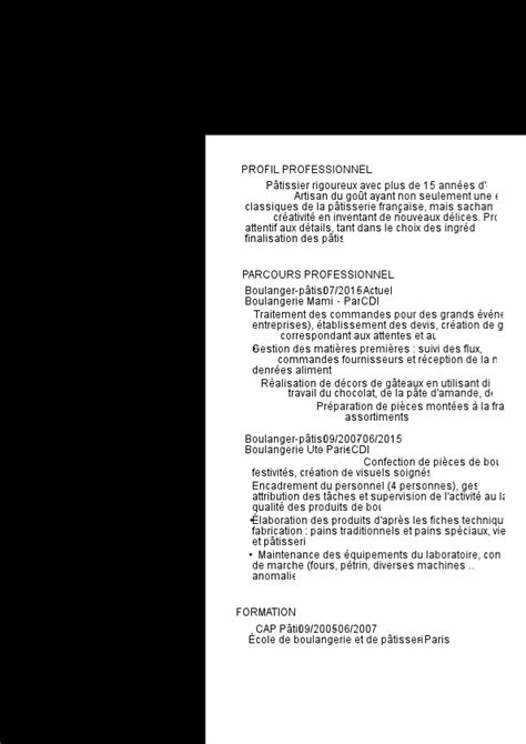CV pâtissier exemples et guide complet monCVParfait