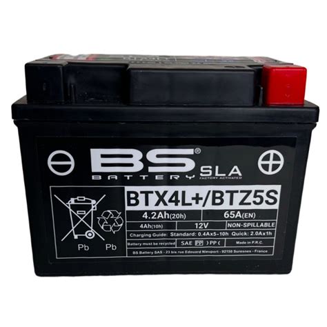 BATERIA BS BATTERY BTX4L BTZ5S ACTIVADA