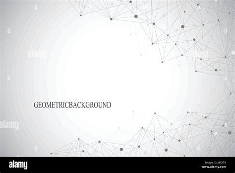 Geometric Abstract Background With Connected Line And Dots Vector