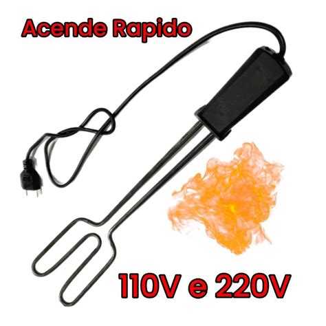 Acendedor de Churrasqueira e Lareira Fogueira Carvão 110V e 220v