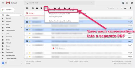 how to save each conversation in to a separate pdf using save emails to onedrive cloudhq support