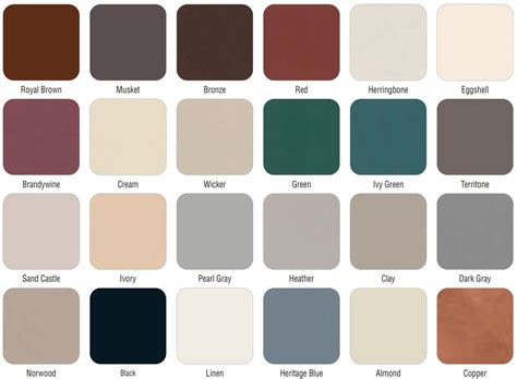 Color Chart Ocean Gutters Seamless Gutter Company Gutter