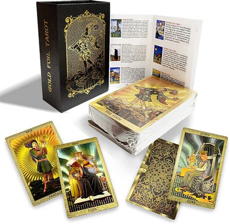 Traditional Standard Tarot Decks 78 Gold Foil Tarot Cards PVC