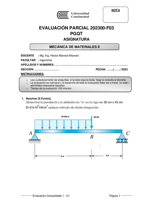 Calaméo Evaluacion Parcial De Mecanica De Materiales Ii