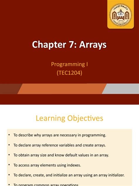 chapter 7 arrays pdf
