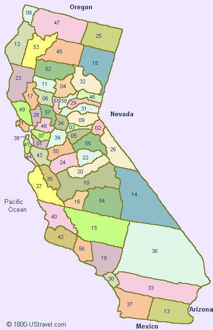 California Map With Counties And Cities