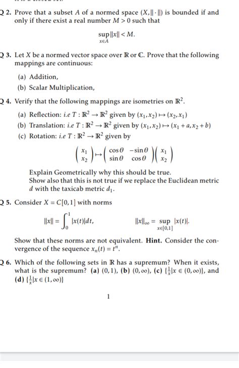 solved 2 2 prove that a subset a of a normed space x 11