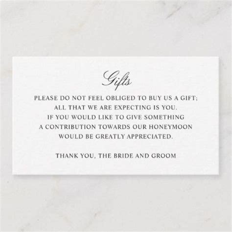 Gift Registry Honeymoon Fund Wedding Monogram Enclosure Card Wedding