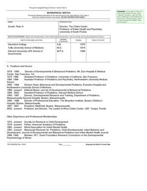 Fillable Online Health Usf Gorski Biosketch11 010904rtf DHHS Public