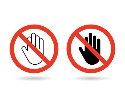 Forbidden Sign With Stop Hand Glyph Icon Signs Off Limits Vector Stop