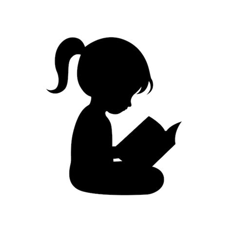 La niña está leyendo un libro silueta amor leer niños leyendo libros