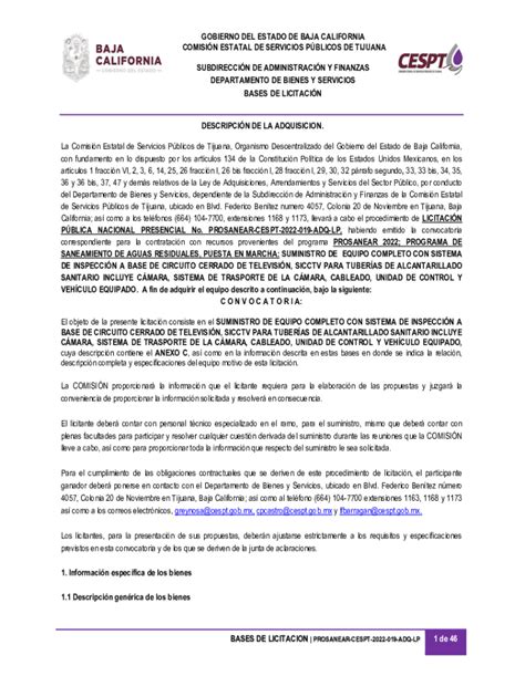 Completable En línea BASES PARA LICITACIN PUBLICA NACIONAL Fax Email