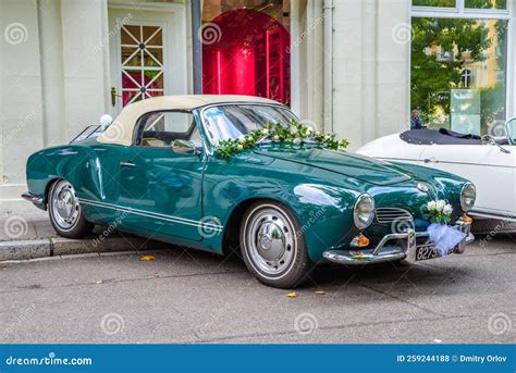 BADEN BADEN GERMANY JULY 2019 Green Emerald VW VOLKSWAGEN KARMANN