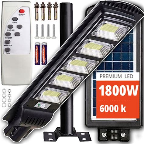 DUŻA MOCNA LAMPA SOLARNA LED ULICZNA OGRODOWA PILOT halogen CZUJNIK