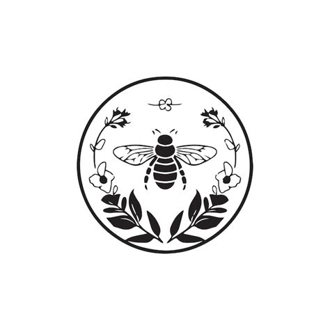 Ilustración de vector de silueta de abeja de miel aislada en un fondo