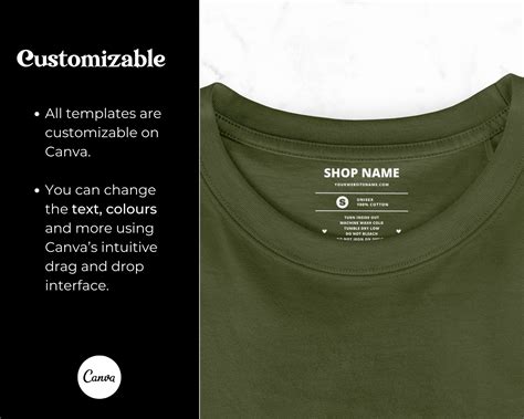 Editable Clothing Tag Template T Shirt Neck Label Garment Care Tag