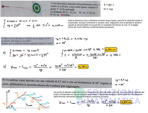 Moto Parabolico Moto Del Proiettile Soluzione Matematica