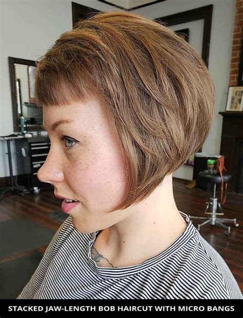 Try Wearing This Beautiful Stacked Jaw Length Bob Haircut With Micro