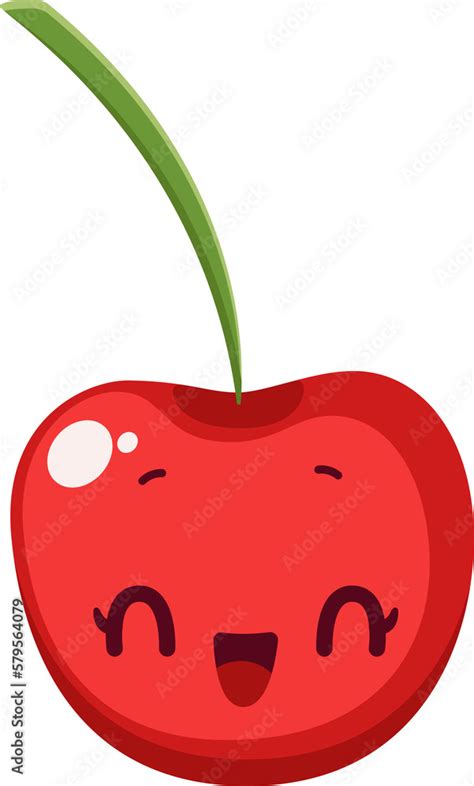 Cereza Kawaii Cereza Feliz Frutas Bonitas Dibujos Animados