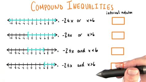 compound inequalities with interval notation college algebra youtube